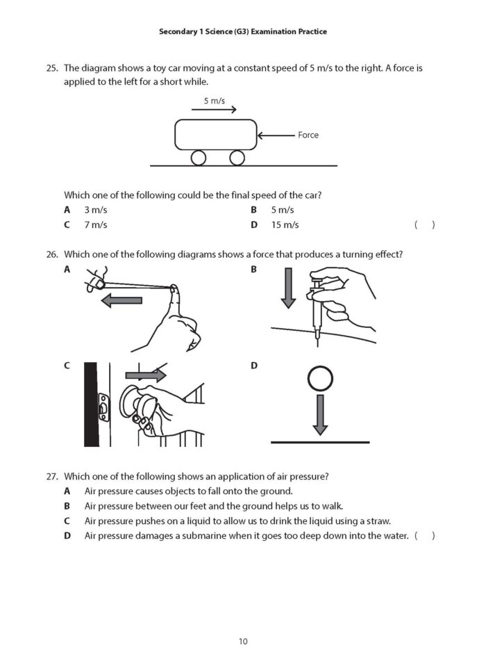Secondary 1 Science (G3) Examination Practice - CPD Singapore Education ...