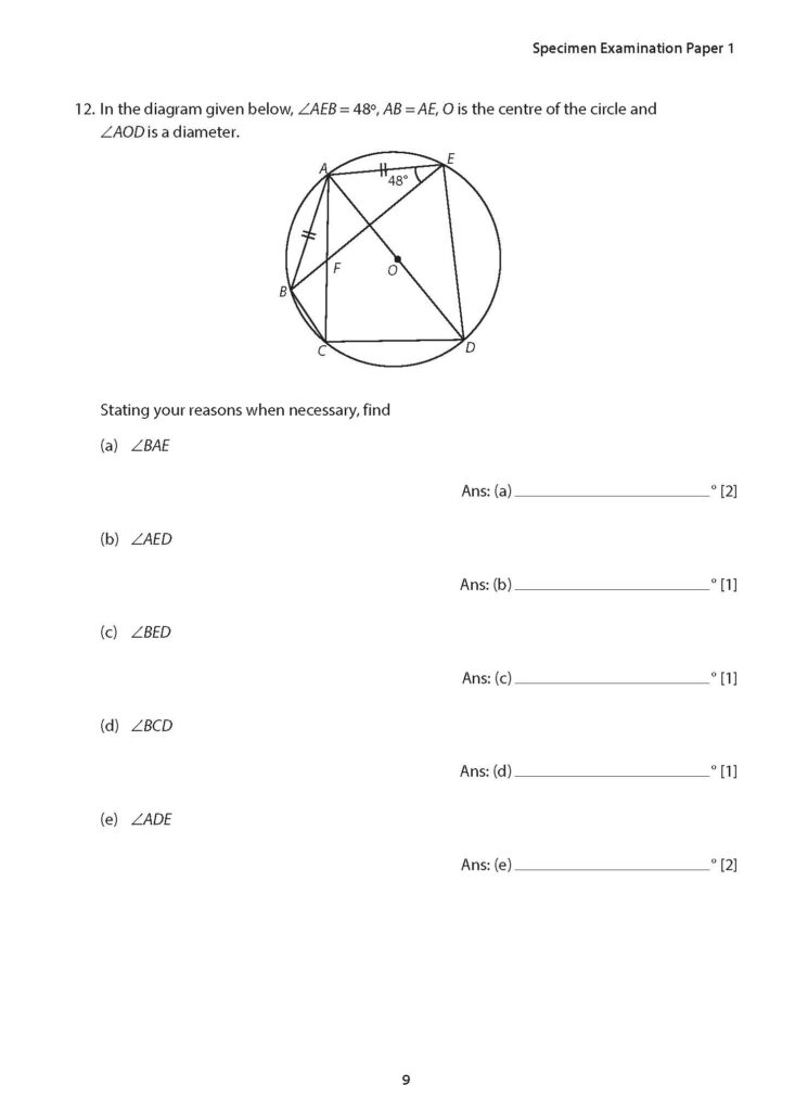 Secondary 3 Mathematics Exam Papers For G3 Third Edition Cpd