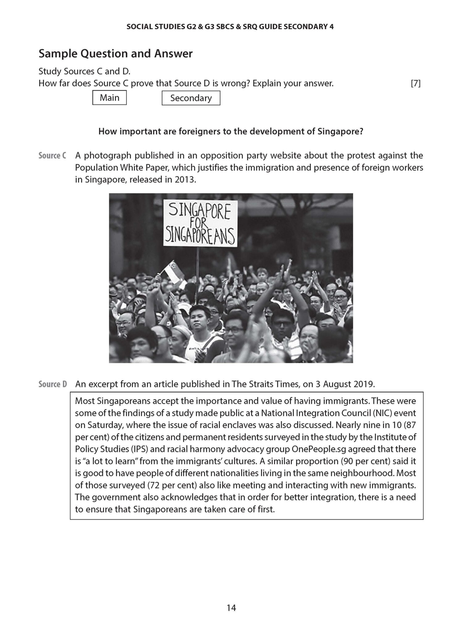 Social Studies SBCS & SRQ Guide Secondary 4 - CPD Singapore Education ...