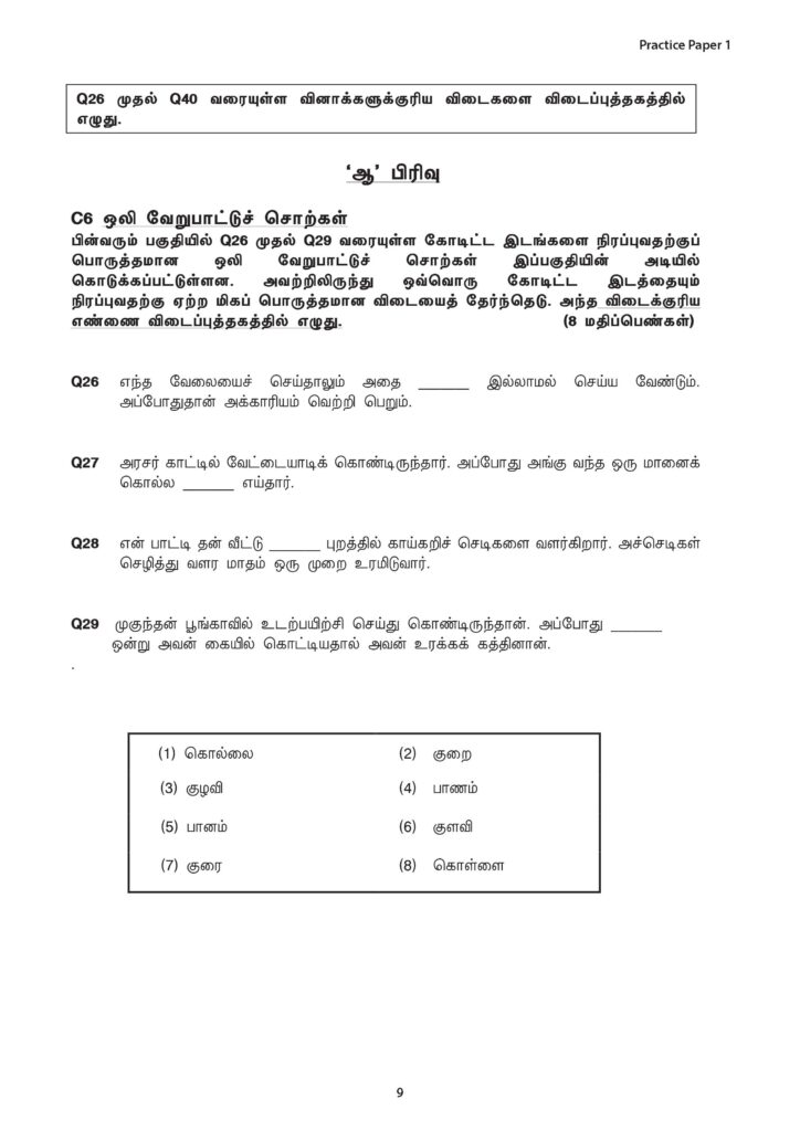 Primary 6 Tamil Practice Papers - CPD Singapore Education Services Pte Ltd
