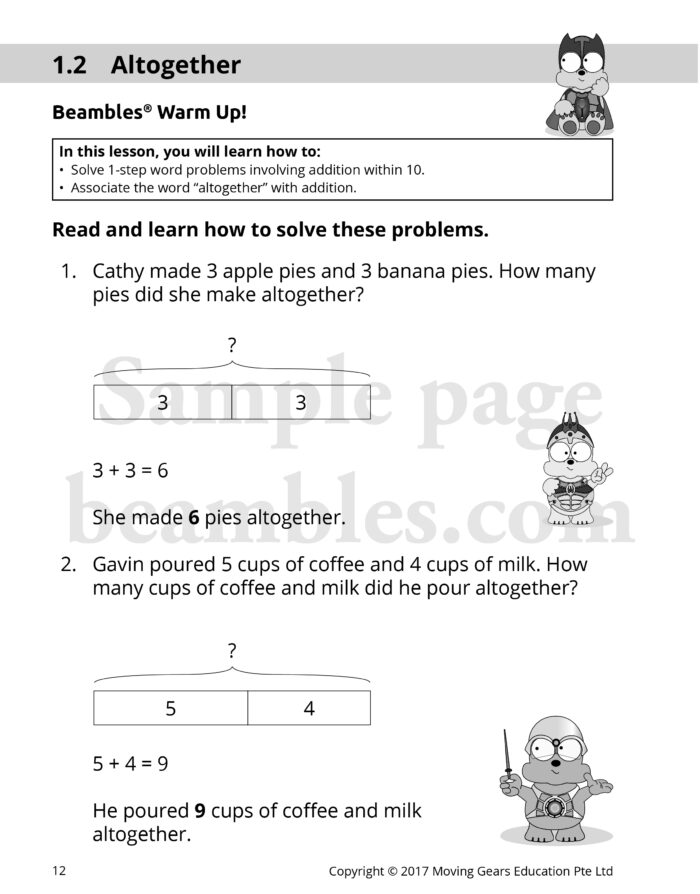 Beambles Mathematics Step-By-Step Word Problems Primary 1 Book 1 - CPD Singapore Education ...