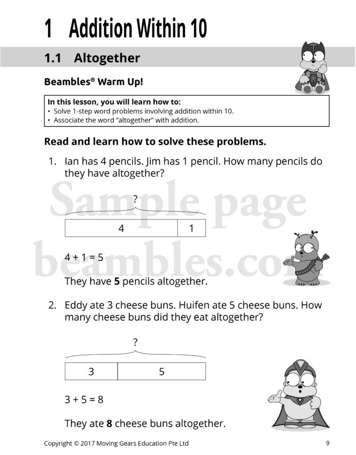 Beambles Mathematics Step-By-Step Word Problems Primary 1 Book 1 - CPD ...