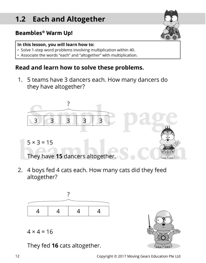 Beambles Mathematics Step-By-Step Word Problems Primary 1 Book 2 - CPD ...