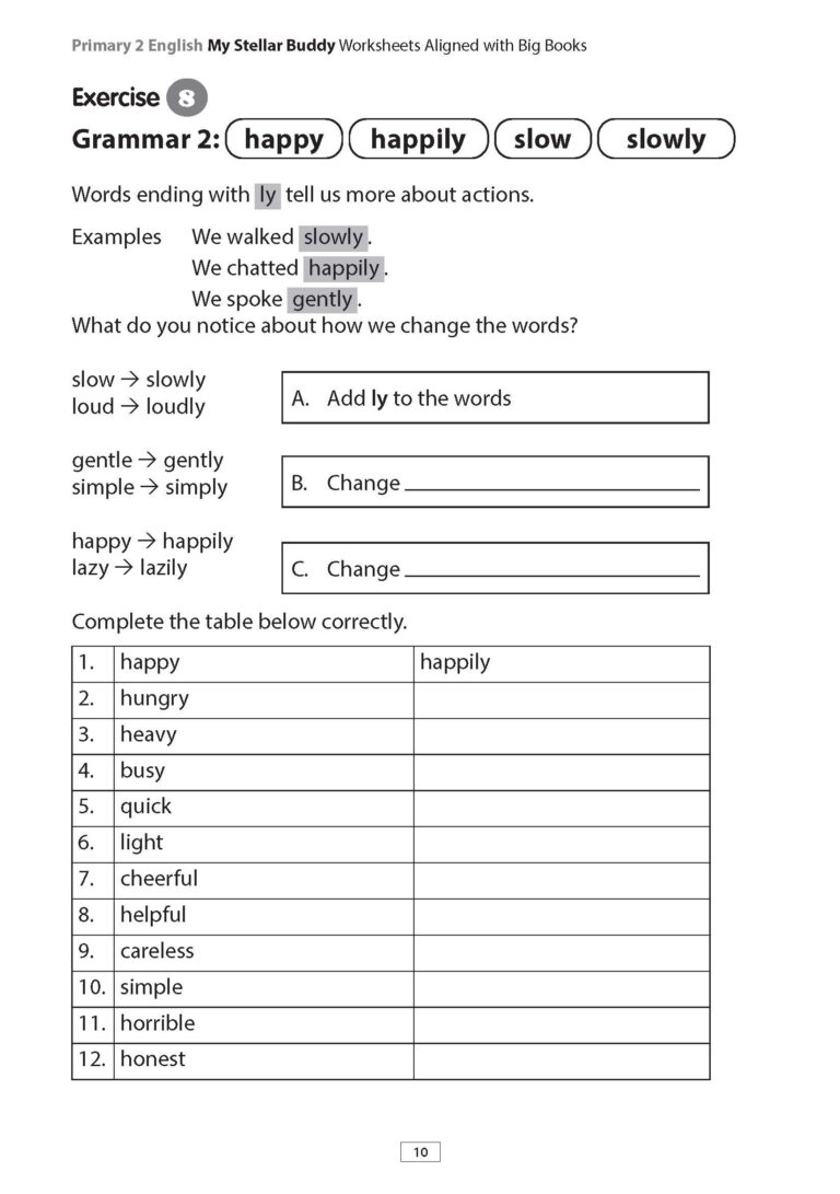 Primary 2 English My Stellar Buddy Worksheets Aligned with Big Books ...
