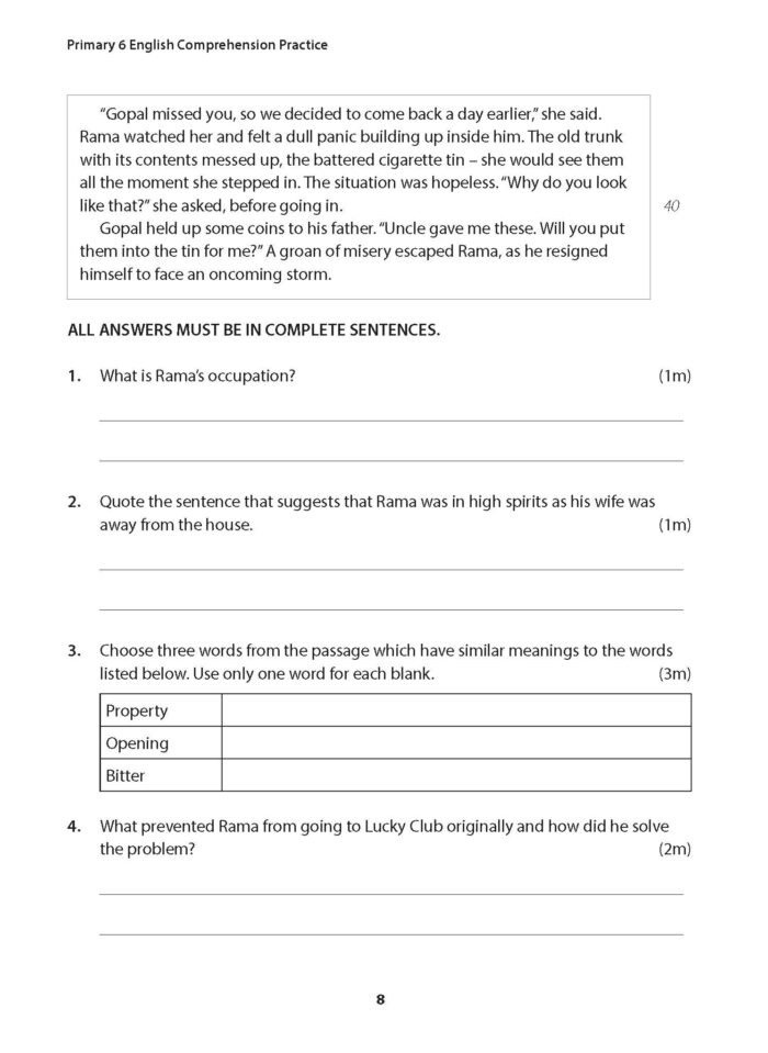 Primary 6 English Comprehension Practice (Second Edition) - CPD ...