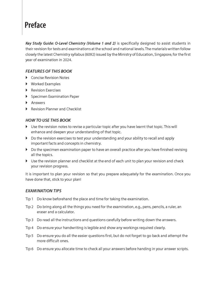 Key Study Guide: O-Level Chemistry Volume 2 Revision Notes, Worked ...